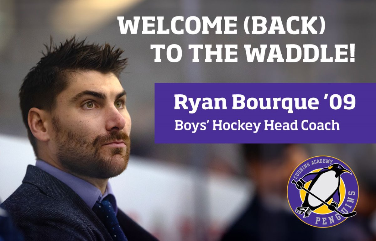 Ryan Bourque ’09 Named Head Coach of Cushing Academy Boys' Hockey | News | Cushing Academy